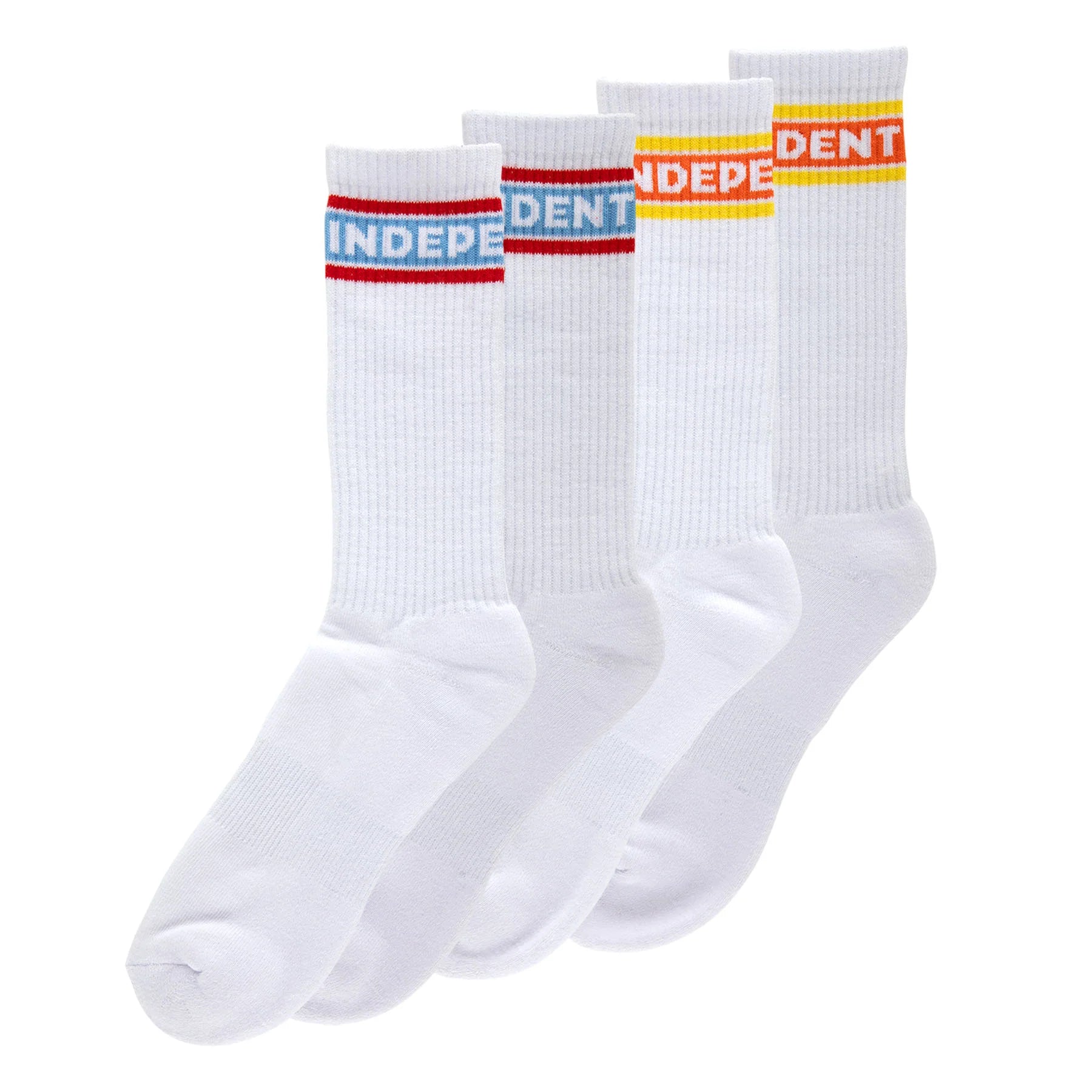 Independent Bar Logo 2-Pack Crew Socks (White/Multi) – Kinetic / Nocturnal